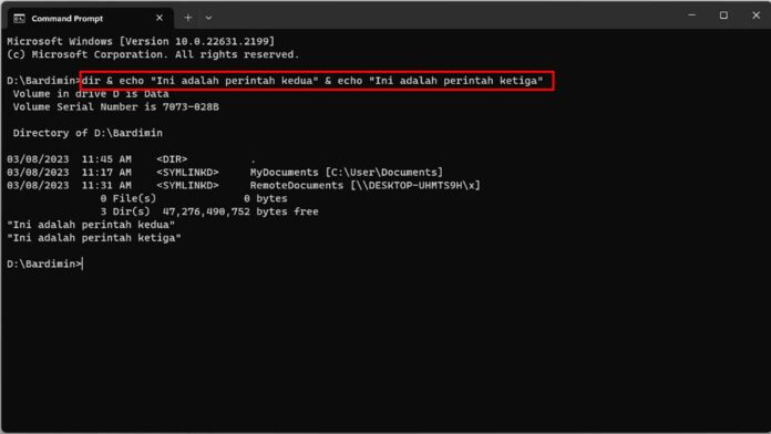 How To Run Multiple Commands In One Line In Windows Cmd